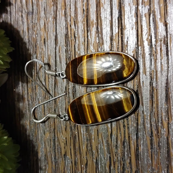925 Sterling Silver | Jewelry | New Sterling Silver Tigers Eye Earrings ...